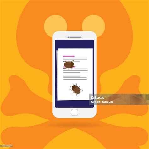 Malware Notification On Smartphone Notice Vector Flat Mobile Phone And Skull Bones Bubble Red