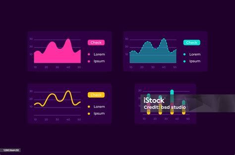 Infocharts Ui Elements Kit Stock Illustration Download Image Now Analyzing Black Color