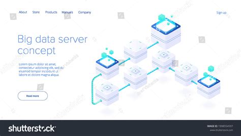 Big Data Technology Isometric Vector Illustration Stock Vector Royalty Free 1998554597