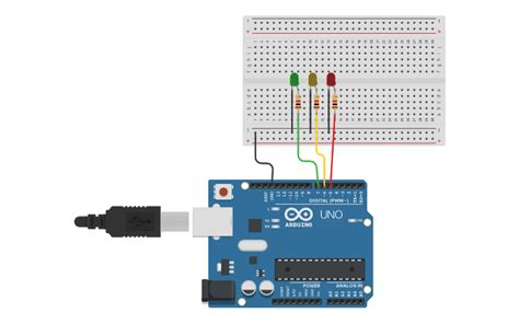 Circuit Design Traffic Light Arduino Tinkercad