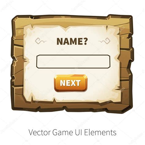 vector wooden game ui stock vector image by ©foxreeds 110832078