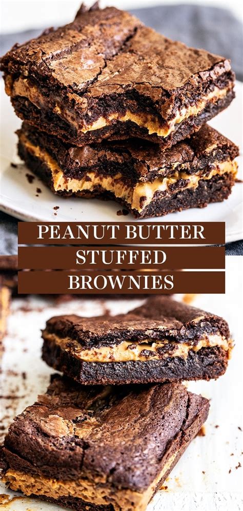 Easy Peanut Butter Stuffed Brownies