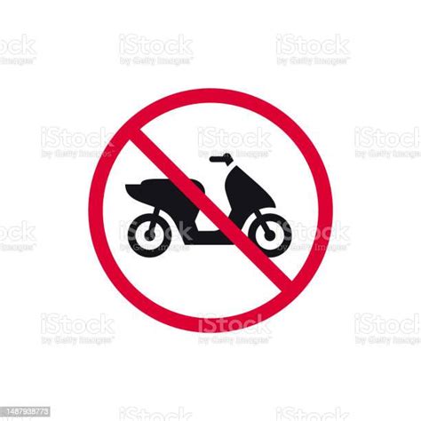 Tidak Ada Parkir Skuter Rohibited Tanda Retro Moped Dilarang Modern