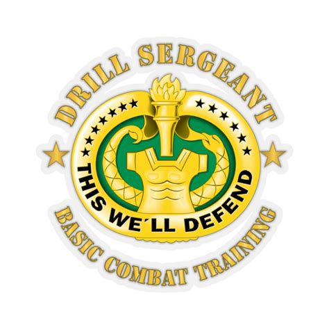 Kiss Cut Stickers Army Drill Sgt Badge Basic Combat Training X 3