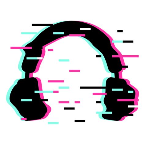 Diseño Png Y Svg De Par De Auriculares Con Falla Para Camisetas