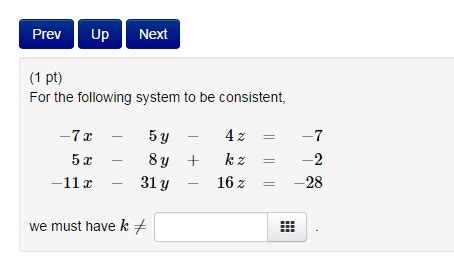 Solved: For The Following System To Be Consistent, -7x ? 5... | Chegg.com
