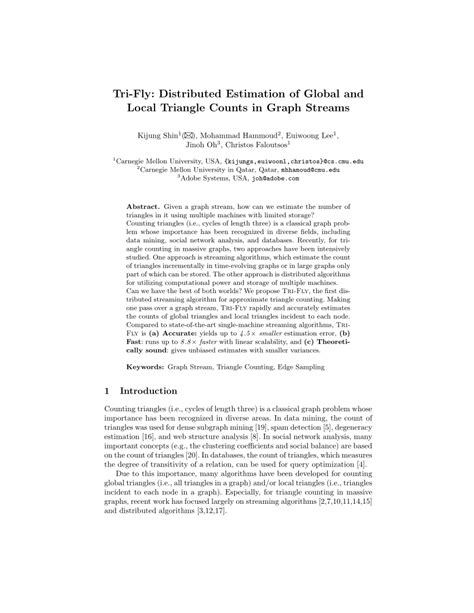 pdf tri fly distributed estimation of global and local triangle
