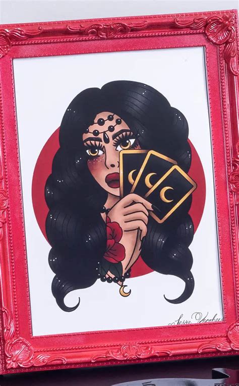 Tarot Witch A4 Art Print Bby Jessie Vorhees Shop Goth Homewares