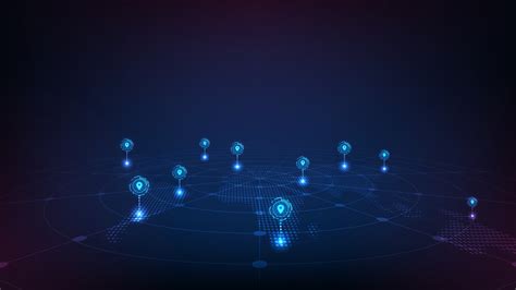 Gps Tracking Map Track Navigation Pins With World Map Futuristic Navigate Mapping 47162576