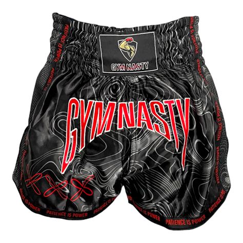 Muay Thai Mode Shorts Black Muay Thai Shorts Gym Nasty