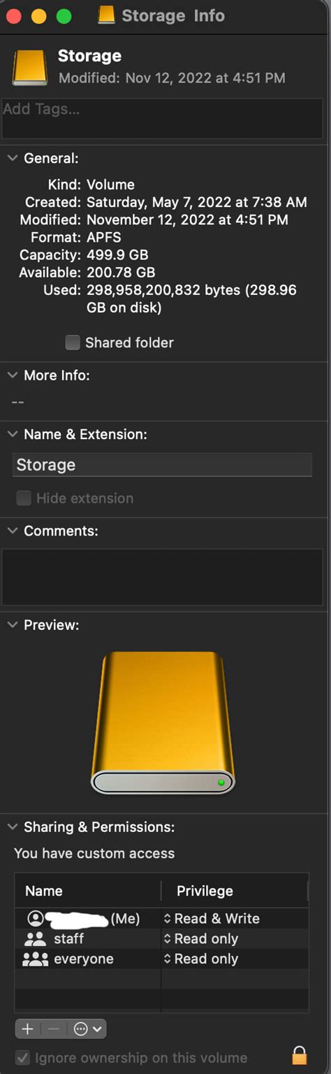 External Hard Drive Permissions Have Changed Locking Me Out