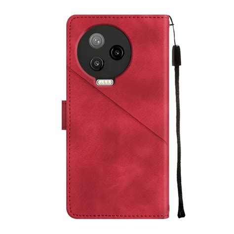 For Infinix Note X C Skin Feel Embossed Leather Phone Case Red Alexnld Com