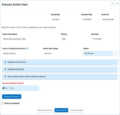 Execute Action Item Capa 141