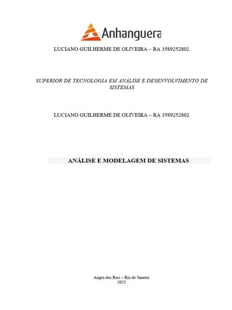 Análise E Modelagem De Sistemas Download Grátis Pdf Diagrama De