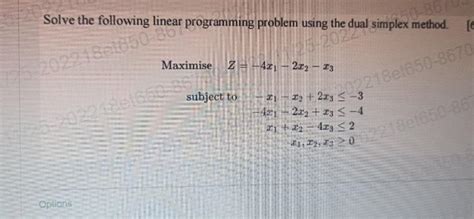 Solved Solve The Following Linear Programming Problem Using Chegg