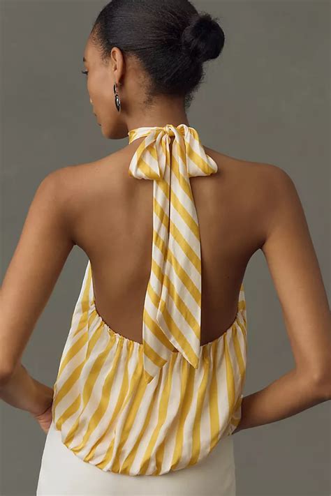 Maeve Halter Scarf Bubble Hem Tank Anthropologie