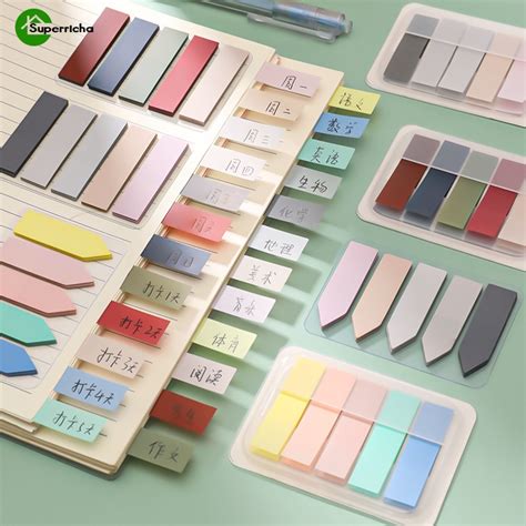 100Pcs Self Adhesive Stationery Index Stickers PET Transparent Morandi