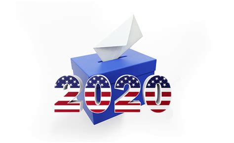 2020 미국 대통령 선거 개념 2020 흰색 배경에 파란색 투표함 위에 작성 0명에 대한 스톡 사진 및 기타 이미지 0명 2020년 3차원 형태 Istock