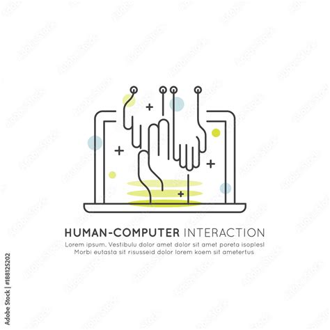 Vector Icon Style Illustration Of Human Computer Interaction