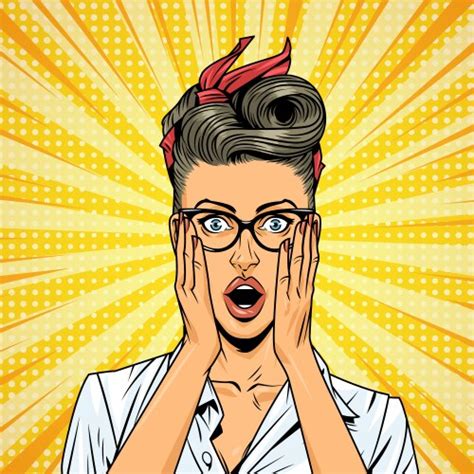 Comic Beautiful Surprised Woman Royalty Free Vector Image