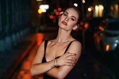 LILY JAMES For Only Natural Diamond Night On The Town 2023 HawtCelebs