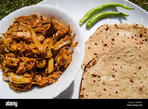 Simple And Tasty Indian Homemade Lunch Food Item Roti Sabji Lunch From