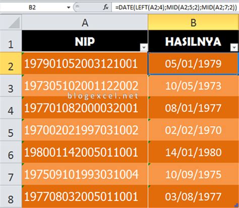 Cara Membuat Rumus Tahun Lahir Dari Nip Blog Tutorial Microsoft Excel
