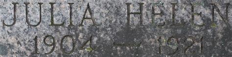 Julia Helen Harner 1904 1921 Find A Grave Memorial