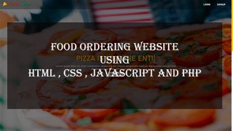 Food Ordering Website Html Css Javascript Php Youtube