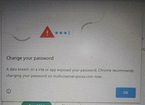 why do i get warning “a data breach on a site or app exposed your