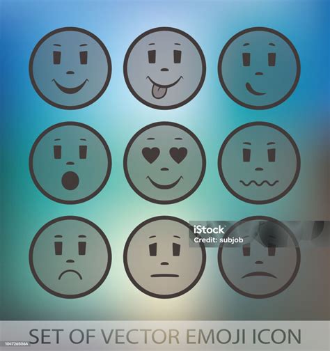 Ensemble Démoticônes Graphiques Collection Demoji Sourire Des Icônes