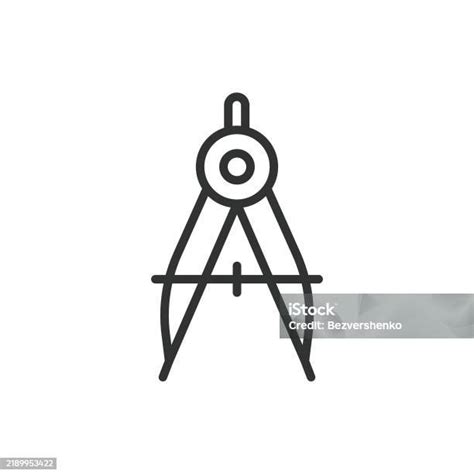 Compass Drawing Tool Icon In Line Design Compass Drawing Tool