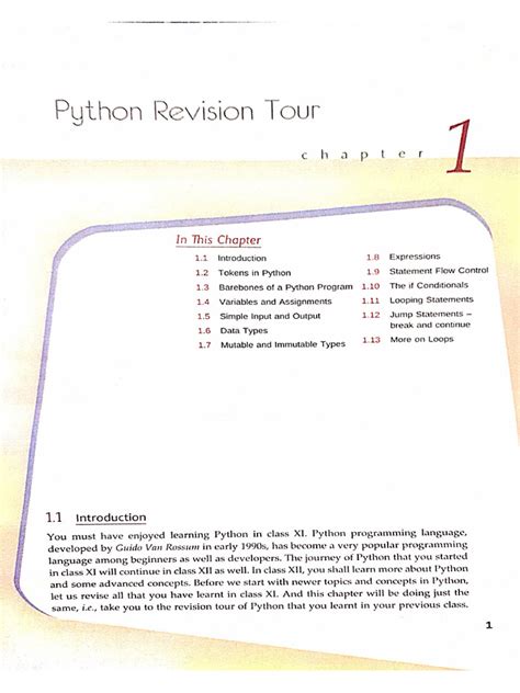 Chapter 1 Python Revision Tour Pdf