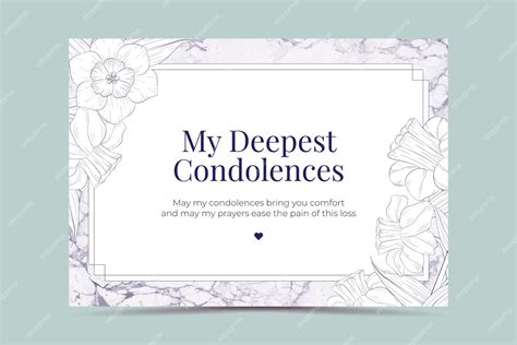 Modèle De Carte De Condoléances Dessiné à La Main Vecteur Gratuite