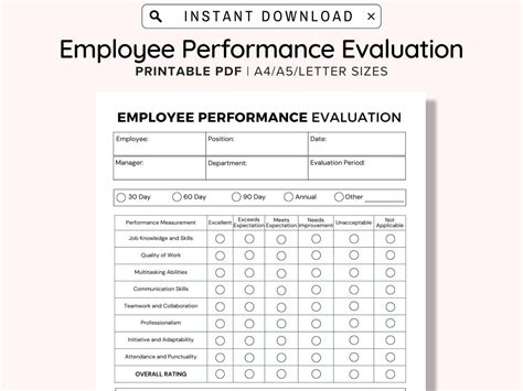 Employee Performance Evaluation Template Employee Performance Review