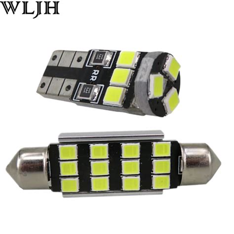 WLJH 19x Pure White Canbus Dome Footwell Trunk LED Bulb LED Car