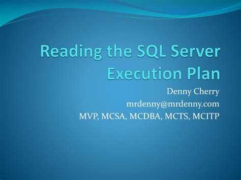 ppt reading the sql server execution plan powerpoint presentation