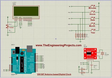 Circuit Diagram For Arduino Based Digital Clock Circuit Diagram