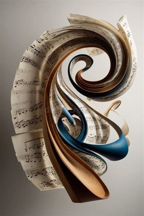 An Abstract Depiction Of Musical Staves Transformed Into Waves
