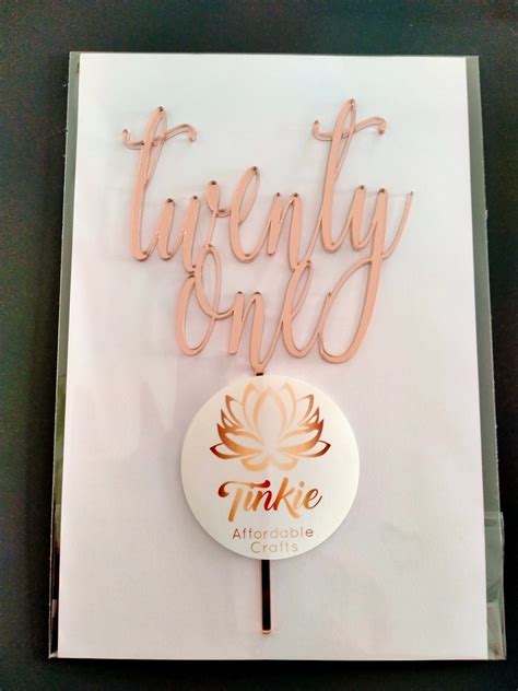 Twenty One Script Font 10cm Cake Topper Tinkie Ltd