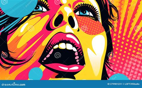 Generative Ai Nervous Pop Art Young Stock Illustration Illustration