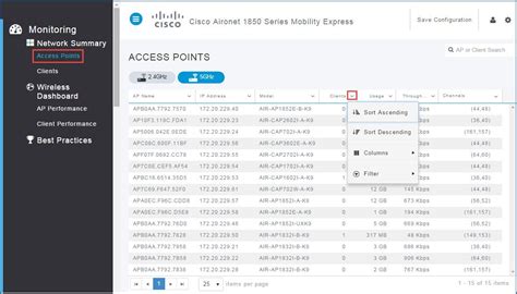 Cisco Mobility Express Deployment Guide Monitoring Mobility Express Network Cisco 5500 Series