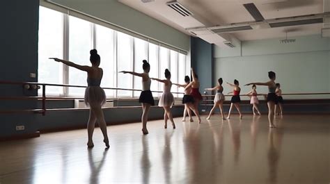 Grupo De Jóvenes Bailarinas Que Realizan Un Ballet Coreografiado