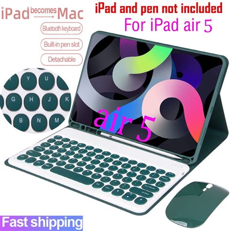 Capa De Mouse Sem Fio Bluetooth Teclado Para Ipad Air 5 5ª Geração 109 2022 Shopee Brasil
