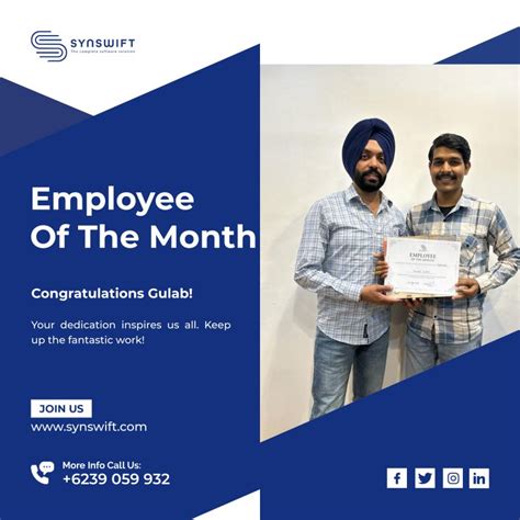 Synswift Infotech On Linkedin Employeeofthemonth Clientrecognition Exceptionalwork