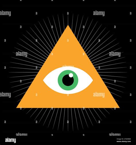 Seeing Eye All Seeing Eye Inside Triangle Pyramid Vector Illustration
