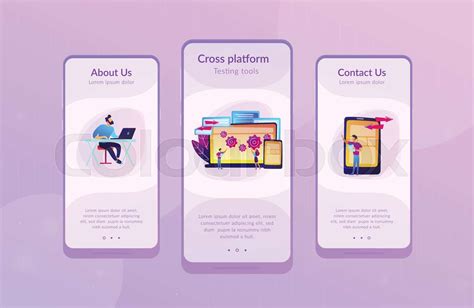 Cross Platform Bug Founding App Interface Template Stock Vector
