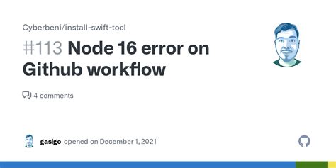 Node Error On Github Workflow Issue Cyberbeni Install Swift Tool Github
