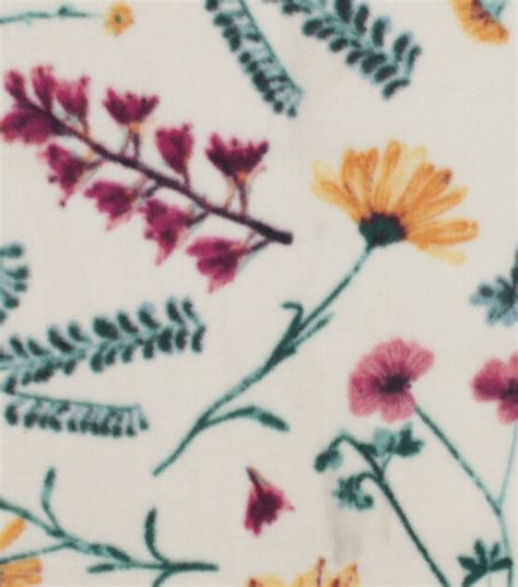 Pressed Flowers Anti Pill Fleece Fabric Joann