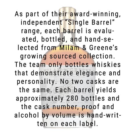 Buy Milam And Greene Single Barrel Straight Bourbon Whiskey Great